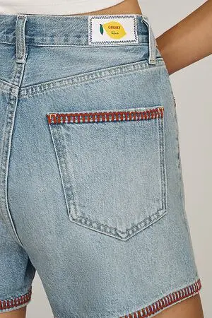 Rails X Giadzy Rancho Denim Shorts With Red Stitching Detail