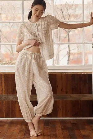 DAMSON MADDER Cotton Balloon Pants - Ivory Pattern