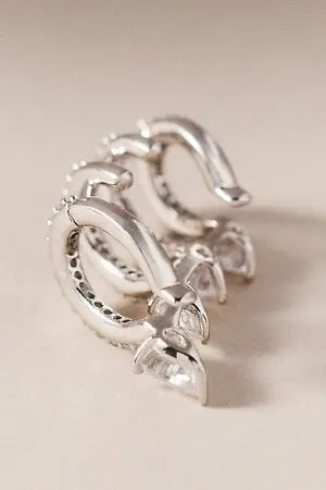 Nadri Multi Row Cuff Earrings