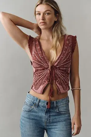 Anthropologie Butterfly Sweater Tank Top