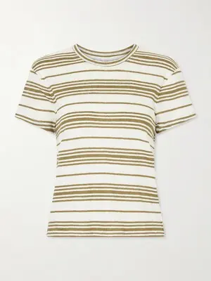 FRAME Striped Linen T-shirt
