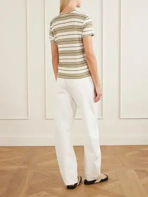 FRAME Striped Linen T-shirt