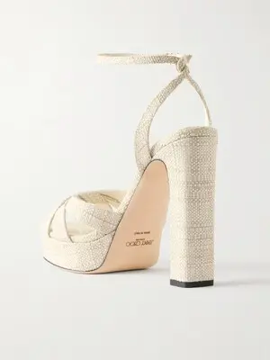 JIMMY CHOO Kove 120 Raffia Platform Sandals
