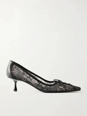 JIMMY CHOO Scarlett 50 Braided Lace Pumps - Black