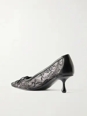 JIMMY CHOO Scarlett 50 Braided Lace Pumps - Black