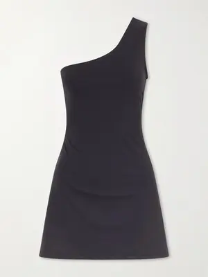 RIVAGE Rho One-shoulder Stretch-jersey Swim Dress - Black
