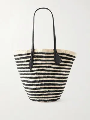 LIFFNER Striped Sisal Shoulder Bag - Black