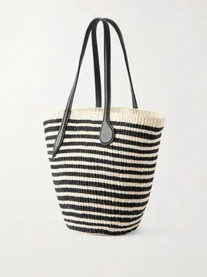 LIFFNER Striped Sisal Shoulder Bag - Black