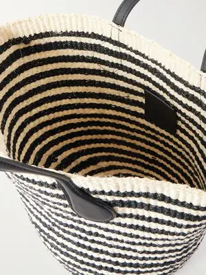 LIFFNER Striped Sisal Shoulder Bag - Black