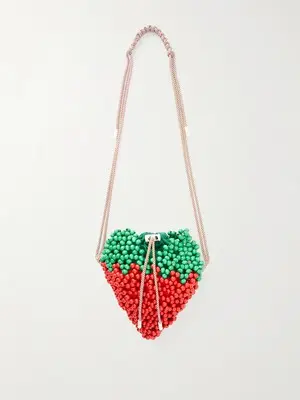 ALEMAIS Strawberry Beaded Shoulder Bag