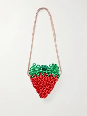 ALEMAIS Strawberry Beaded Shoulder Bag