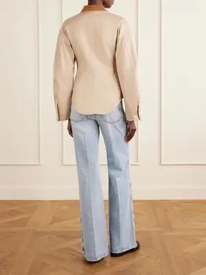 RÙADH The Lennox Suede-trimmed Organic Cotton-twill Jacket - Brown