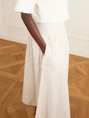 Theory Striped Cotton-blend Maxi Skirt