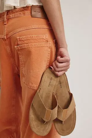 Free People Suede Thong Flip Flops