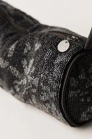 Free People Beaded Barrel Bag With Shoulder Strap - Black
