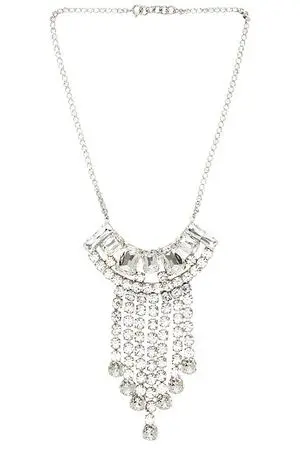 Dries Van Noten Crystal Fringe Necklace - Silver