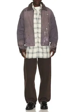 MISBHV 1997 Paint Splatter Canvas Work Jacket - Graphite