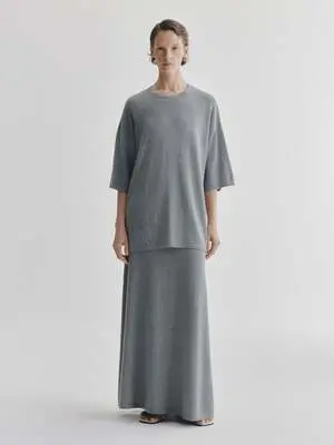 LISA YANG Agnette Cashmere T-shirt - Deep Cloud