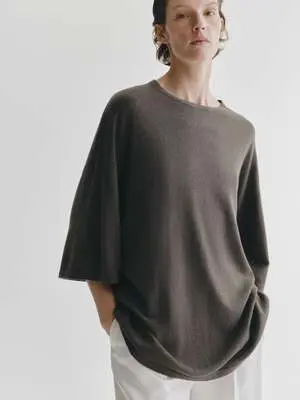 LISA YANG Agnette Cashmere T-shirt - Walnut