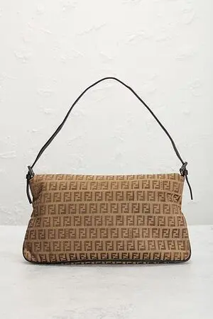 Fendi Zucchino Monogram Canvas Baguette Shoulder Bag