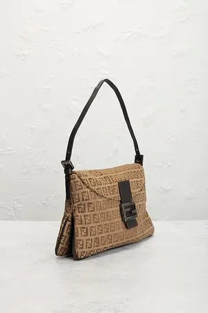 Fendi Zucchino Monogram Canvas Baguette Shoulder Bag