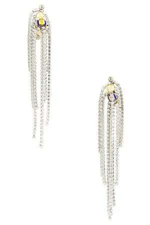 Dries Van Noten Crystal Dangle Earrings - Silver