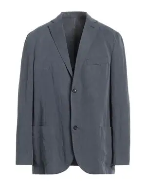 Montedoro Single-breasted Blazer In Slate Lyocell And Linen