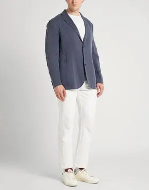 Montedoro Single-breasted Blazer In Slate Lyocell And Linen