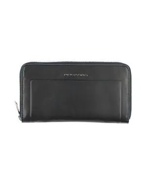 PIQUADRO Wallet Cow Leather, Eva Nylon, Polyester, Metal - Black