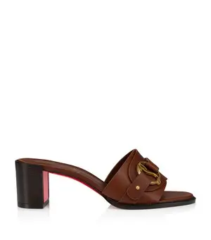 CHRISTIAN LOUBOUTIN Her In Roma Leather Heeled Mules 55 - Brown