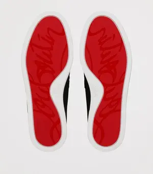 CHRISTIAN LOUBOUTIN Chambeliboat Leather Loafers With Metal Collar Pin - Black