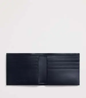 Bottega Veneta Leather Intrecciato Bifold Wallet - Blue