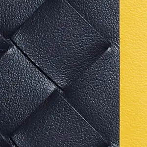Bottega Veneta Leather Intrecciato Bifold Wallet - Blue