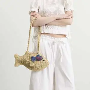 DAMSON MADDER Raffia Fish Charm