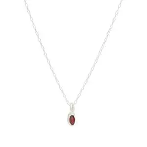SIMUERO Enero Necklace With Garnet - Silver