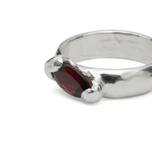 SIMUERO Enero Ring In Sterling With Garnet