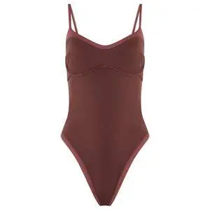 TALA Contrast Underwired Swimsuit - Deep Rust