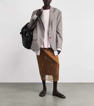 Acne Studios Pinstripe Wool Blazer With Layered Shirt Detail