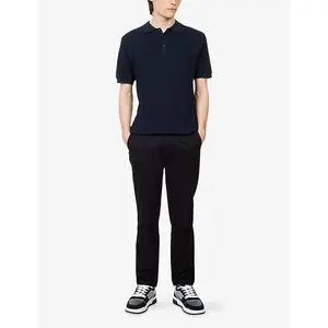 ARNE Rib-knit Cotton Polo Shirt