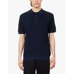 ARNE Rib-knit Cotton Polo Shirt