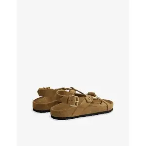 Soeur Suede Buckled Crossover Sandals