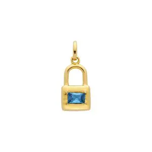 BELINDA JEWELZ Gold Sapphire Padlock Charm - Blue/gold