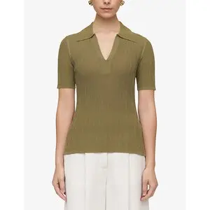 JOSEPH Ribbed Knit Collared Shirt