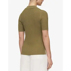 JOSEPH Ribbed Knit Collared Shirt