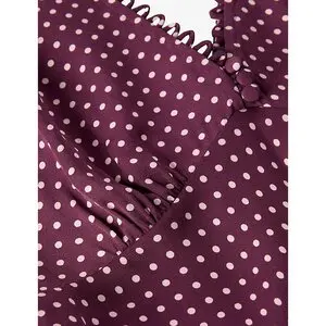 Whistles Sleeveless Polka Dot Woven Midi Dress