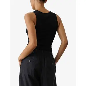 Soeur Isis Semi-sheer Cotton Tank Top - Noir