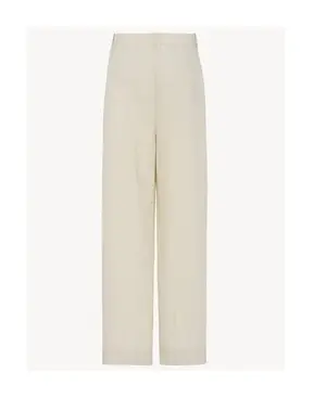 THE ROW Pleated Wool And Silk Casual Pants