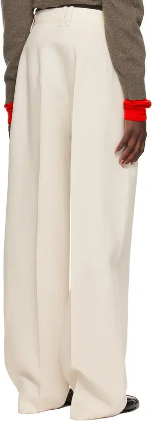 THE ROW Pleated Wool And Silk Casual Pants