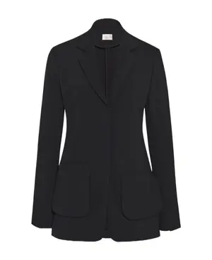 THE ROW Patch-pocket Long Blazer - Black
