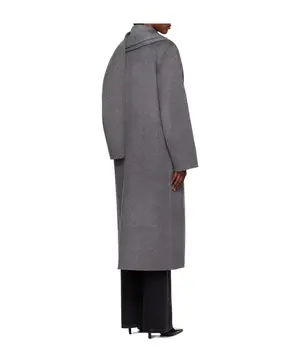 RÓHE Double-breasted Shawl Collar Coat With Integrated Scarf